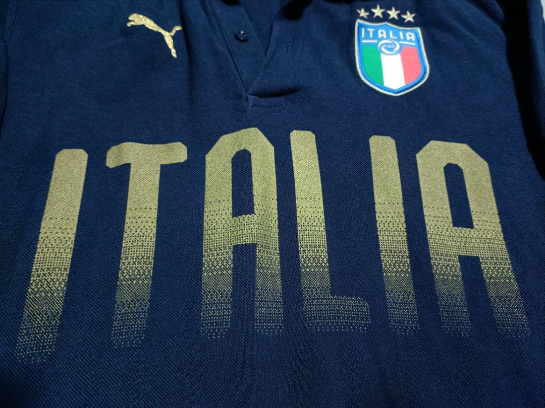 Authentic Puma Italy navy blue sports polo tee shirt tshirt top Italia ...