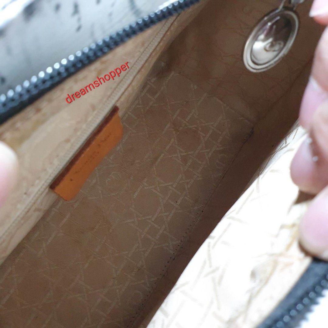 Authentic RARE Lizard Exotic Christian Dior Medium Lady Dior 2 way ...