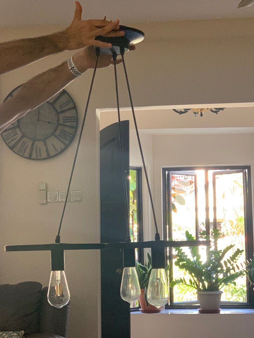 Bicycle wheel Style Edison Led Ceiling Light, Furniture & Home Living ...