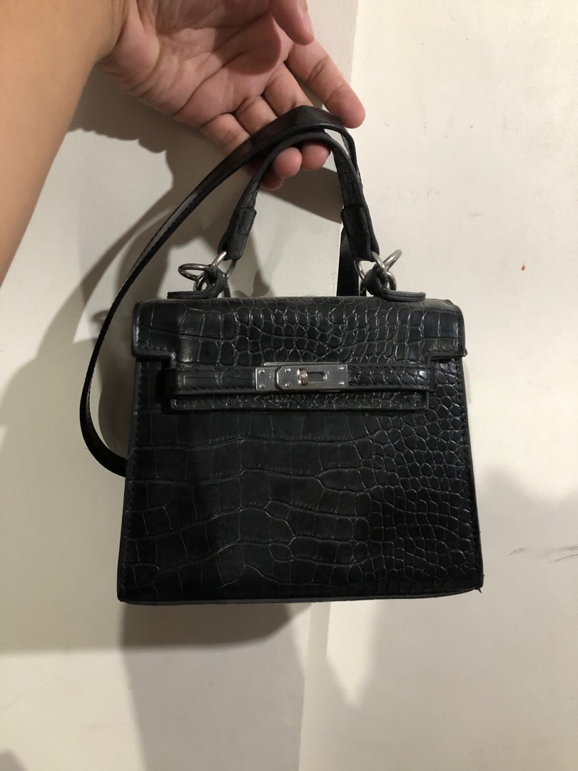 Black Mini Kelly Bag, Women's Fashion, Bags & Wallets, Shoulder Bags on ...