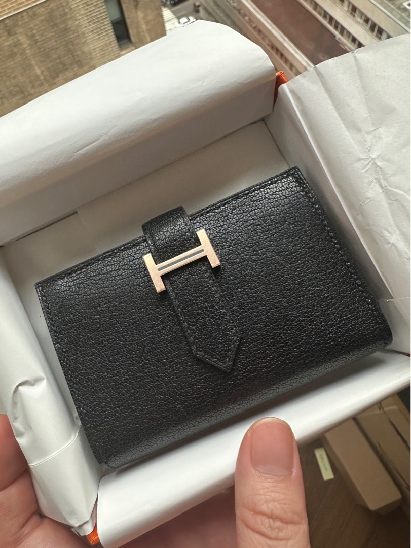 Brand new Hermes authentic mini bearn compact card wallet with coin ...