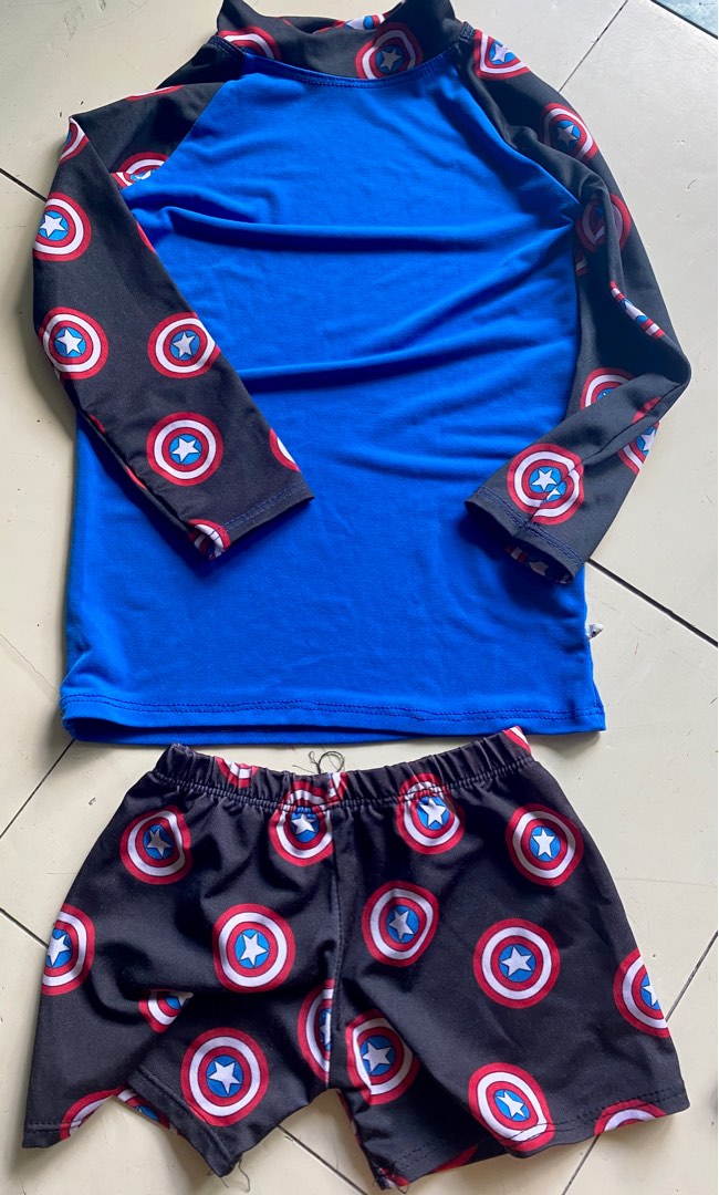 Captain america rash guard kids 1-2yrs old on Carousell