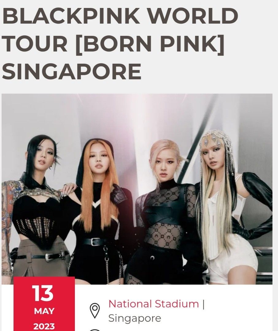 Cat 3 Pen B2 BlackPink 13 May concert tix, Tickets & Vouchers, Event ...