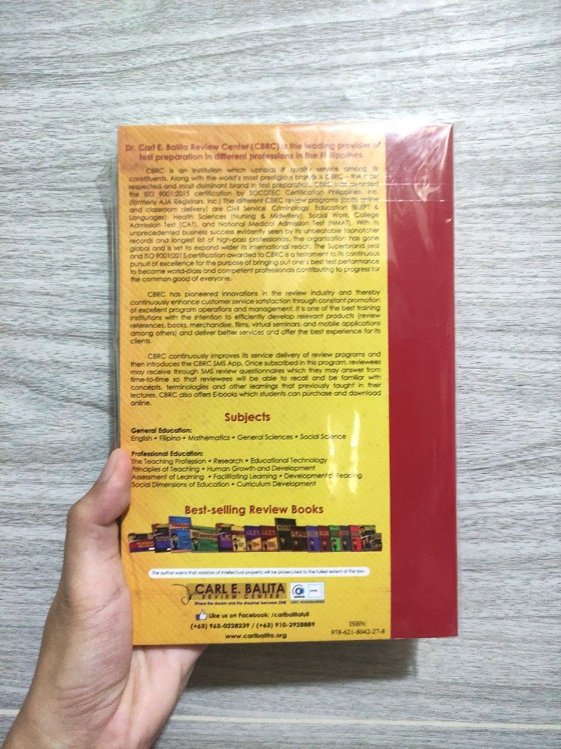 CBRC Yellow Book 3.0 LET Reviewer 2021 Edition, Hobbies & Toys, Books ...