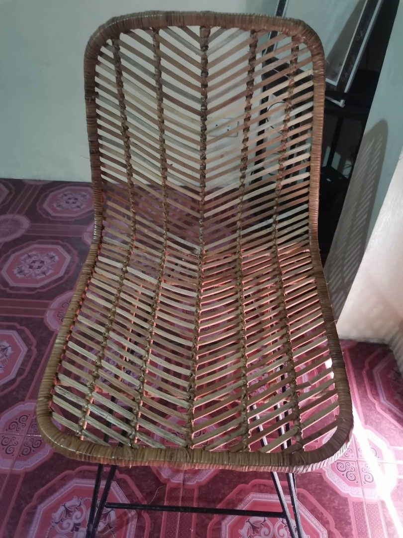 Cebu rattan style dining set /rattan bamboo metal reinforcement on ...