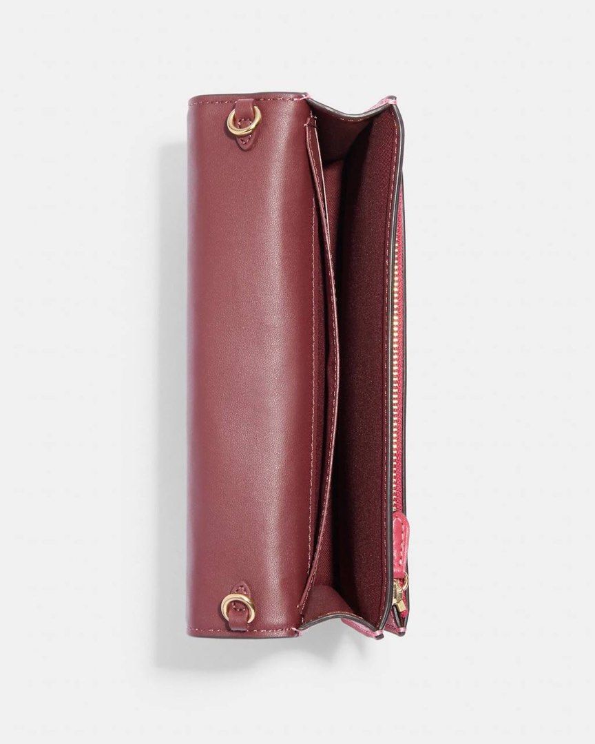 Coach Boxed Anna Foldover Clutch Crossbody and Card Set in Signature ...