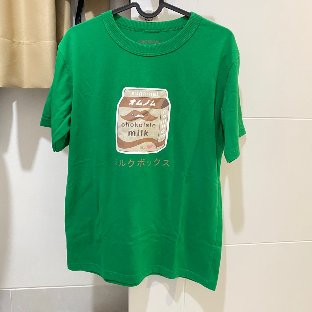 Cocolulu Kaos Hijau Chocolate Milk / T-shirt Hijau Wanita, Fesyen ...