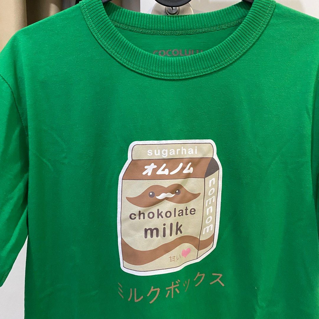 Cocolulu Kaos Hijau Chocolate Milk / T-shirt Hijau Wanita on Carousell