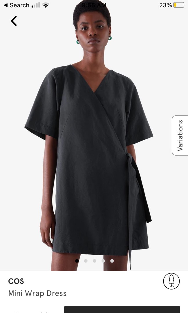 Cos Mini Wrap Dress in Black on Carousell