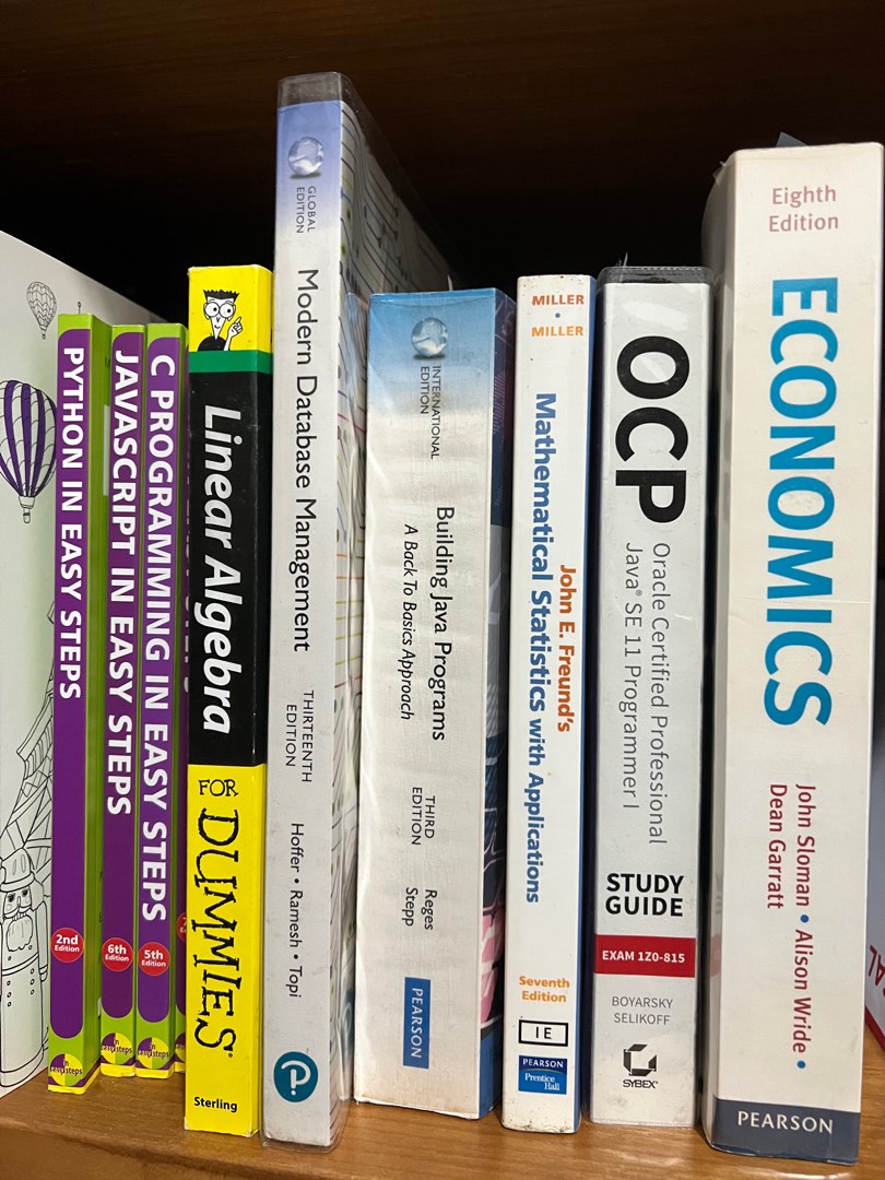 C Java Javascript Python Ocp Database Management Linear Algebra Statistics Economics