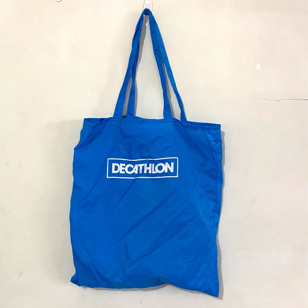 Decathlon Foldable Blue Nylon Tote Bag, Women's Fashion, Bags & Wallets ...