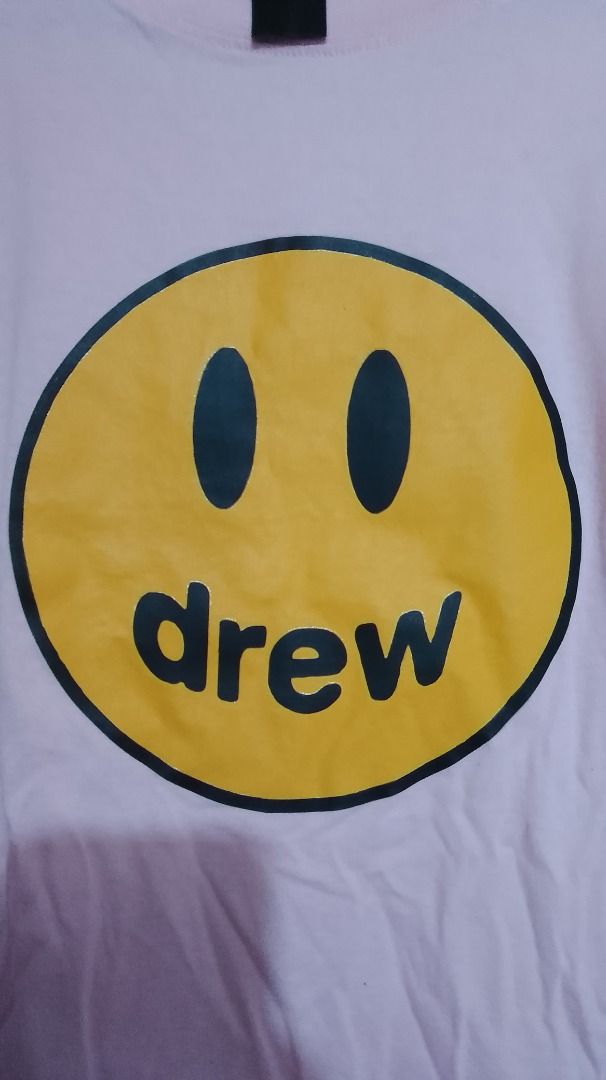 Drew Smiley Face Print Pink Color, Men's Fashion, Tops & Sets, Tshirts ...