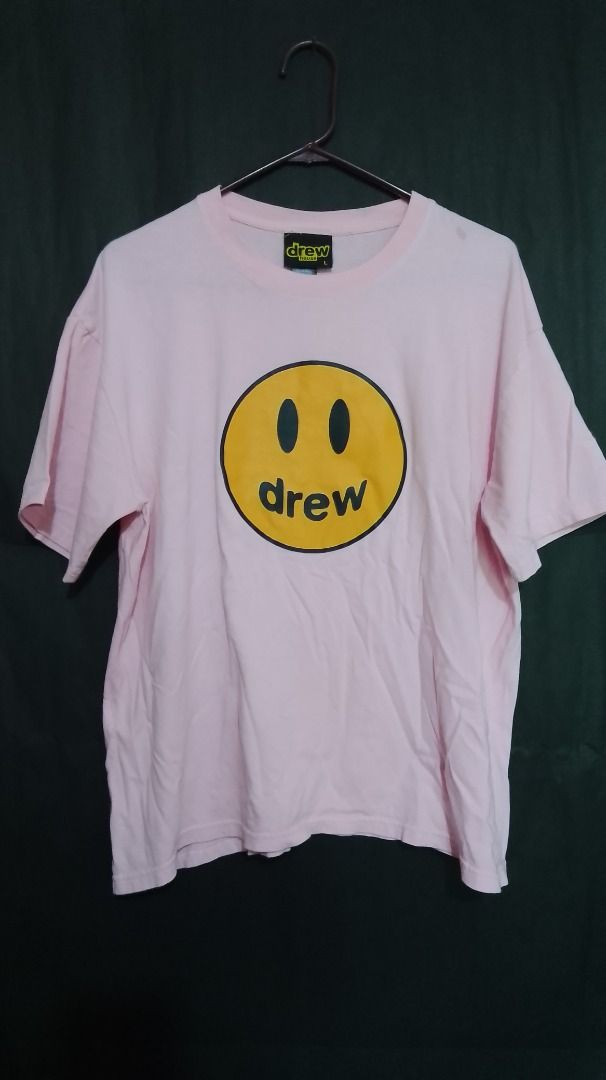Drew Smiley Face Print Pink Color, Men's Fashion, Tops & Sets, Tshirts ...