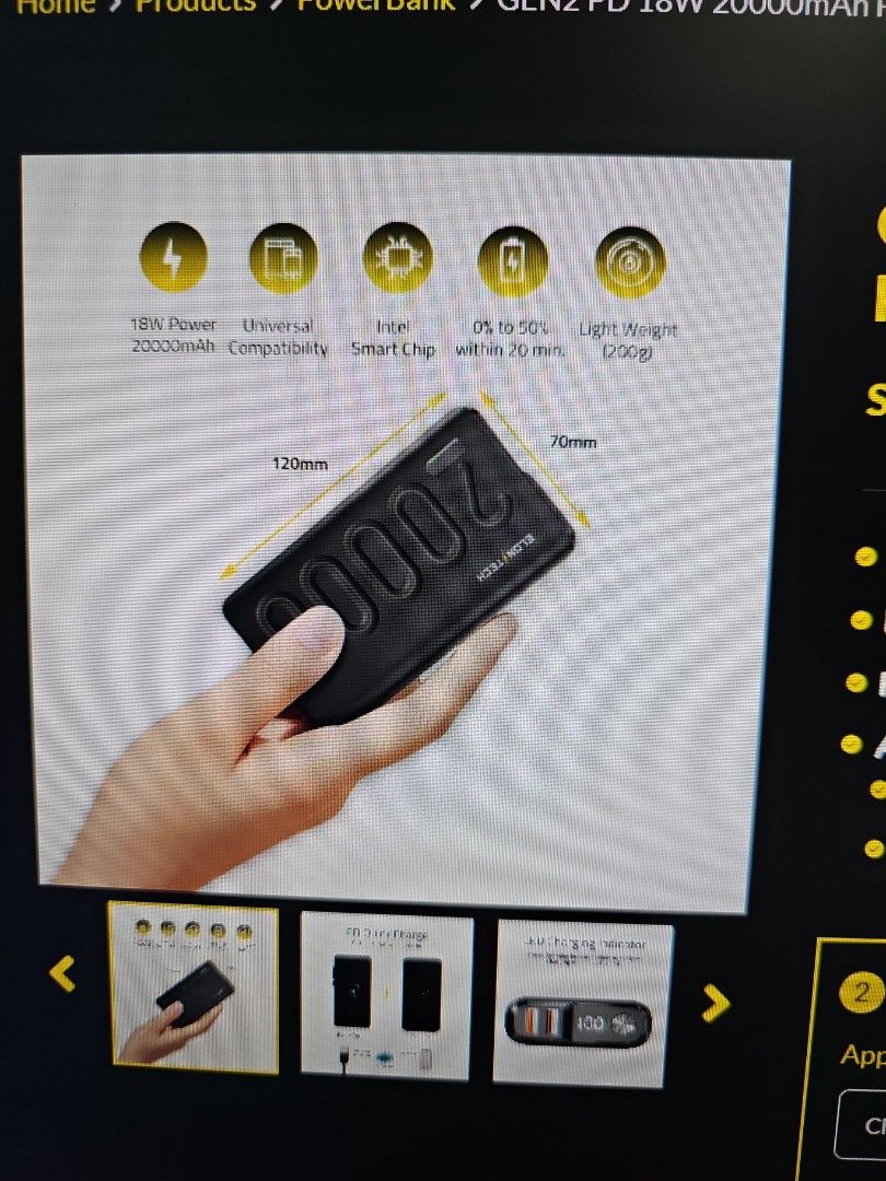 ELON X TECH powerbank 20,000mAh gen2 PD 18W, Mobile Phones & Gadgets ...