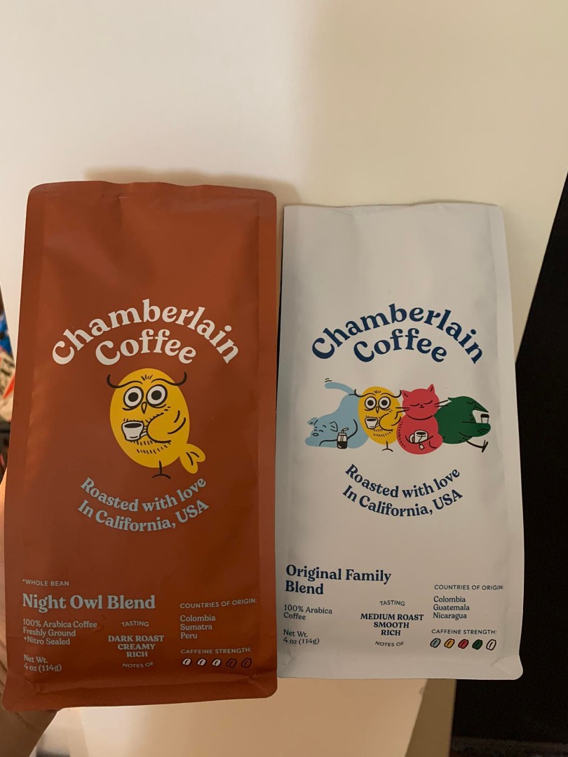 Emma Chamberlain coffee ground coffee family blend night owl blend ...