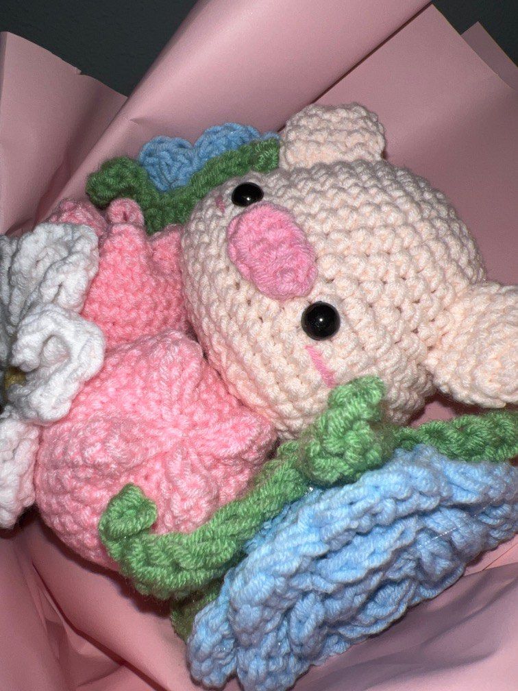 Flower Crochet Bouquet pink, Hobbies & Toys, Stationery & Craft ...