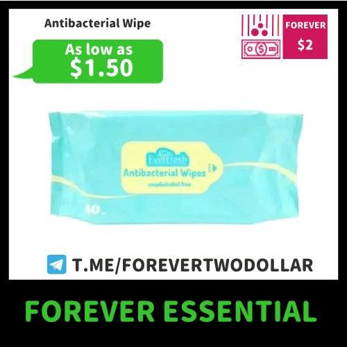 (FOREVER ESSENTIAL) 80pcs Everfresh Antibacterial Wipes Multi Purpose ...