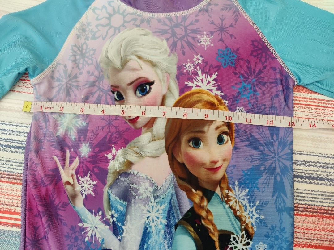 Frozen (Elsa and Anna) long sleeves rash guard for girls (top) on Carousell