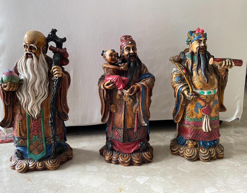 Fu Lu Shou Gods Statues, Furniture & Home Living, Home Decor, Other ...