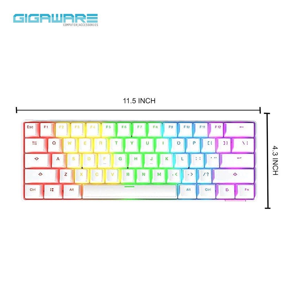 Gigaware STK61 Mechanical Keyboard Wireless Dual-Mode Bluetooth Type C ...