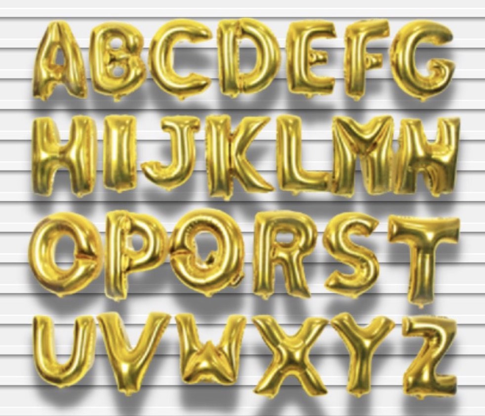 Gold Alphabet Balloons 16”, Hobbies & Toys, Stationery & Craft ...