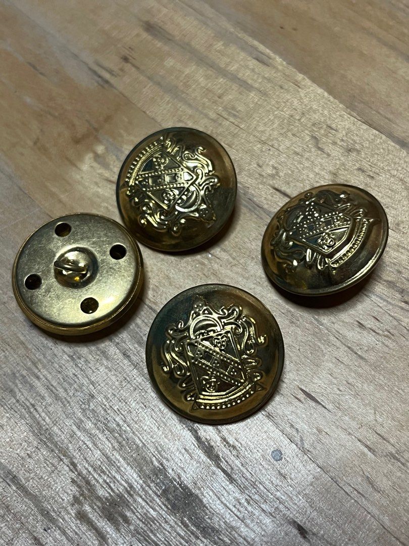 Gold antique inspired buttons (2.3cm), Hobbies & Toys, Stationery ...