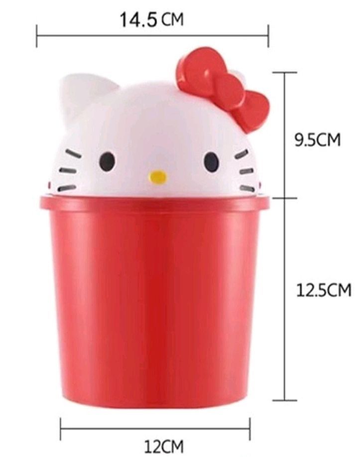 Hello Kitty Tabletop Trash Bin Desktop Trash Can Dustbin Waste Bin ...
