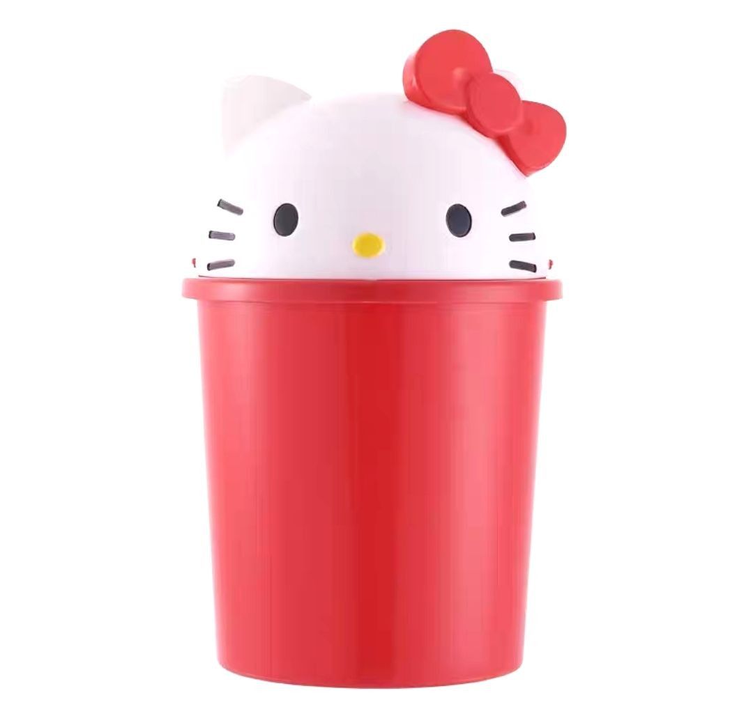 Sanrio Hello Kitty Tabletop Trash Bin Desktop Trash Can Dustbin Waste ...