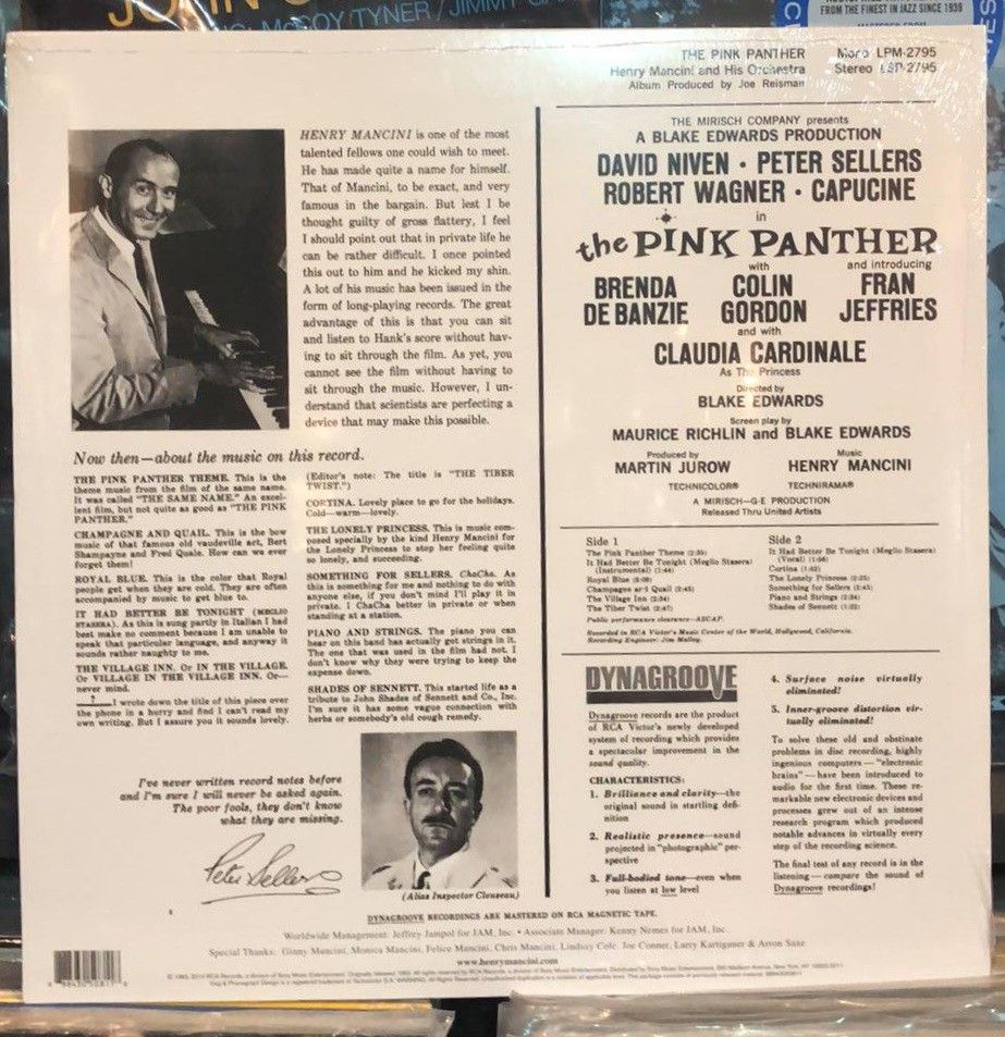 HENRY MANCINI: THE PINK PANTHER - MUSIC FROM THE FILM SCORE COMPOSED ...
