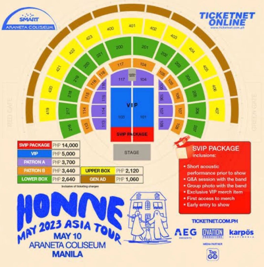 HONNE LIVE IN MANILA 2023 (2) GEN AD , Tickets & Vouchers, Event Tickets on Carousell