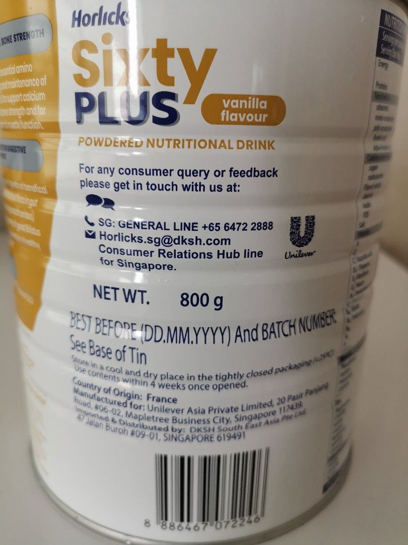 Horlicks Sixty Plus 800g, Food & Drinks, Packaged & Instant Food on Carousell