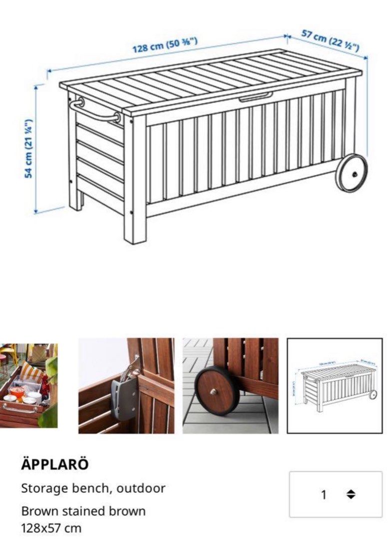 Ikea Applaro trunk with wheels, Furniture & Home Living, Furniture ...