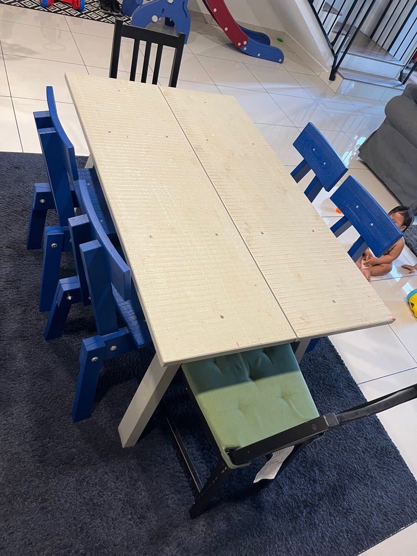 IKEA INDUSTRIELL TABLE, Furniture & Home Living, Furniture, Tables & Sets on Carousell