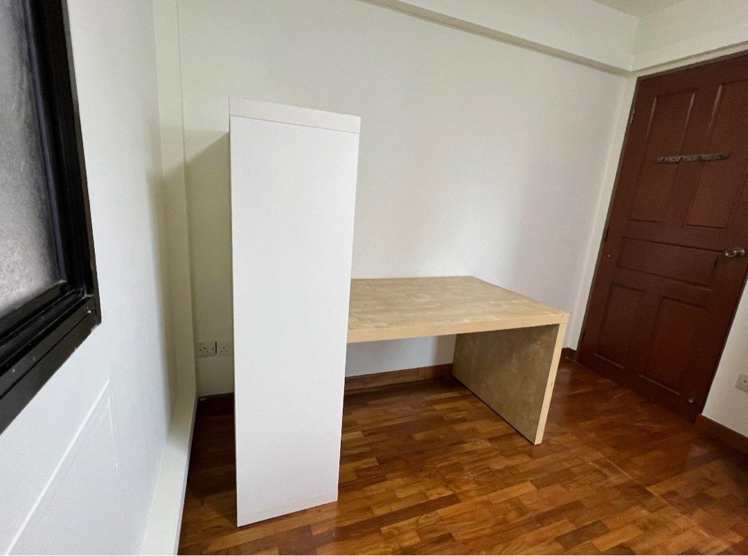 IKEA Study Table + Kallax Shelves, Furniture & Home Living, Furniture ...