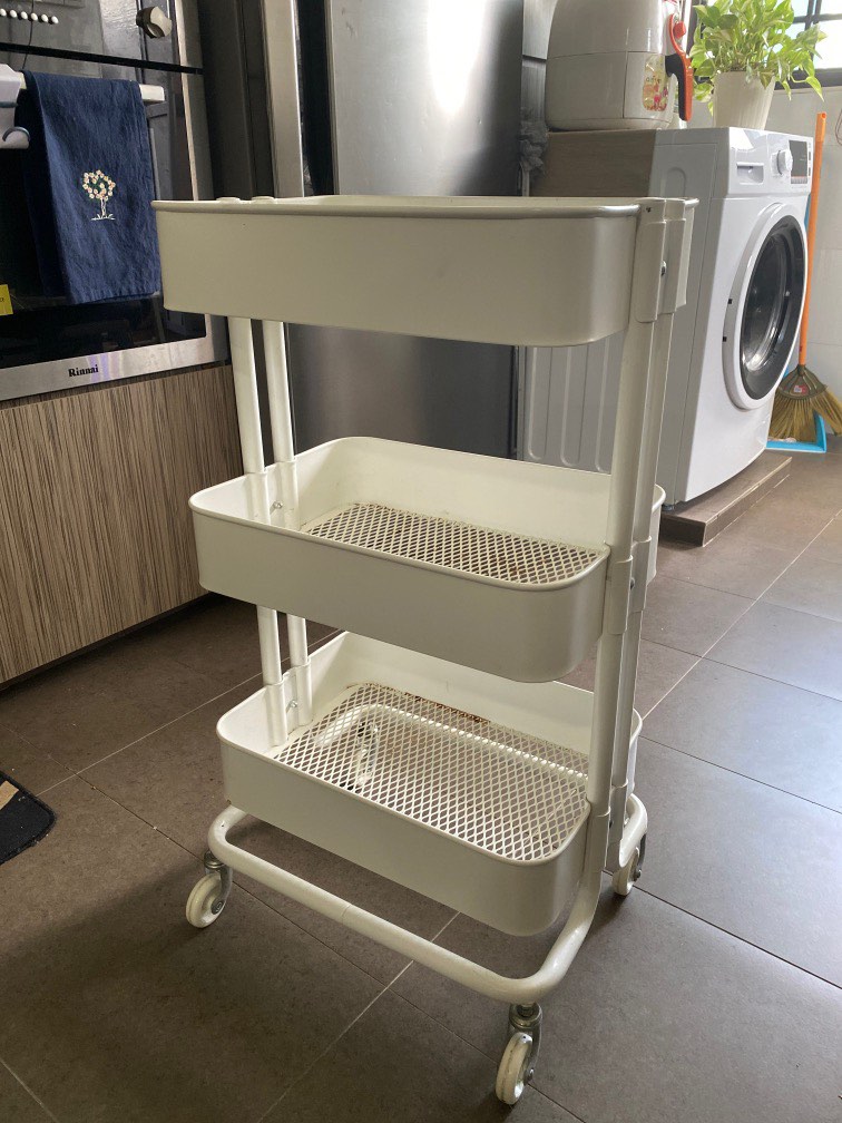 Ikea white storage rack, Furniture & Home Living, Furniture, Shelves ...