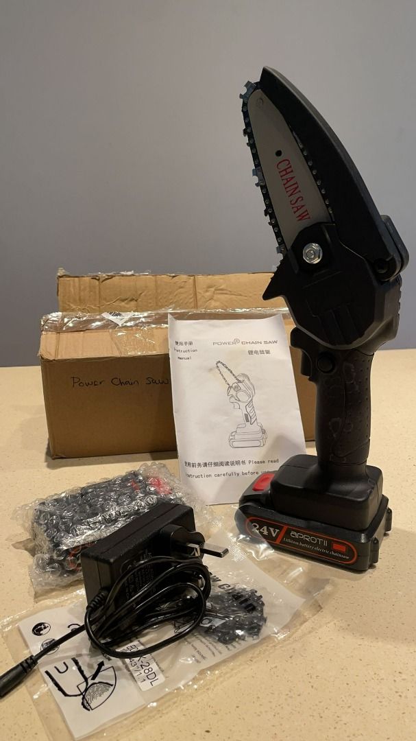 J005) MINI PRUNING CHAINSAW RECHARGEABLE,ELECTRIC PRUNING SAW 4 INCH ...