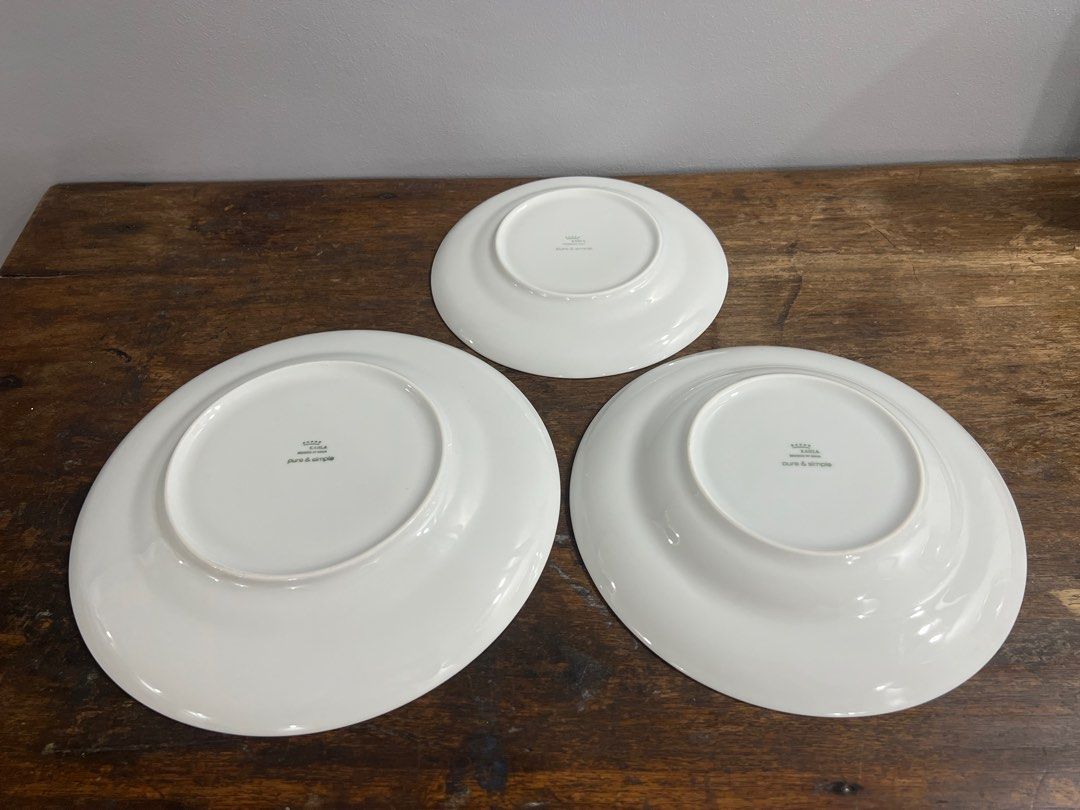 KAHLA - Pure & Simple White Porcelain Plate (3 Pcs set), Furniture ...
