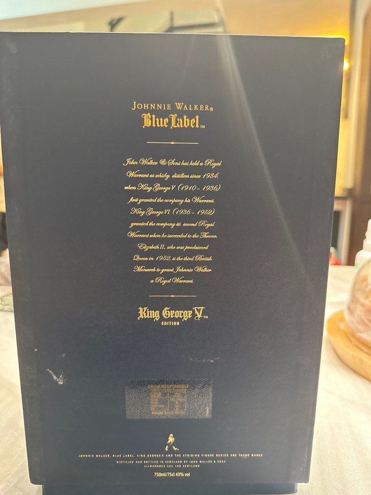 King George Edition Johnnie Walker Blue Label Box only, Food & Drinks ...