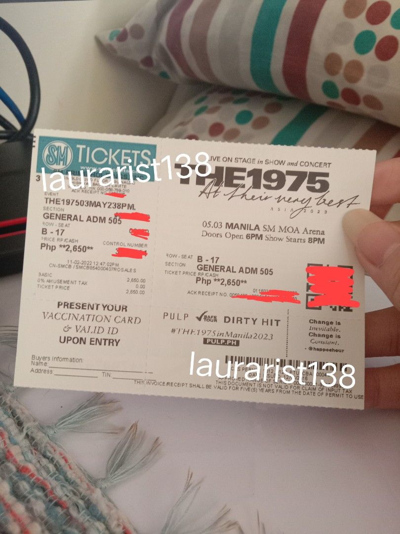 LFB/WTS The 1975 ATVB Manila 2023 - General Ad Day 1 ticket, Tickets ...