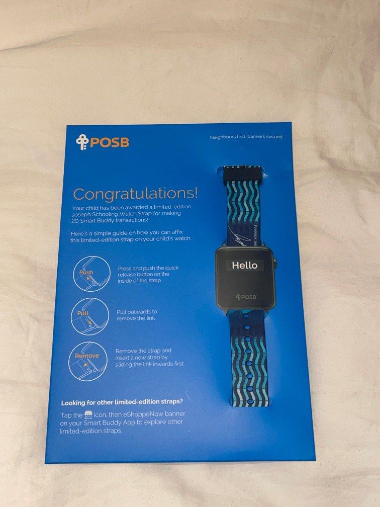 Limited Edition Joseph Schooling POSB Smart Buddy Watch Strap, Babies ...