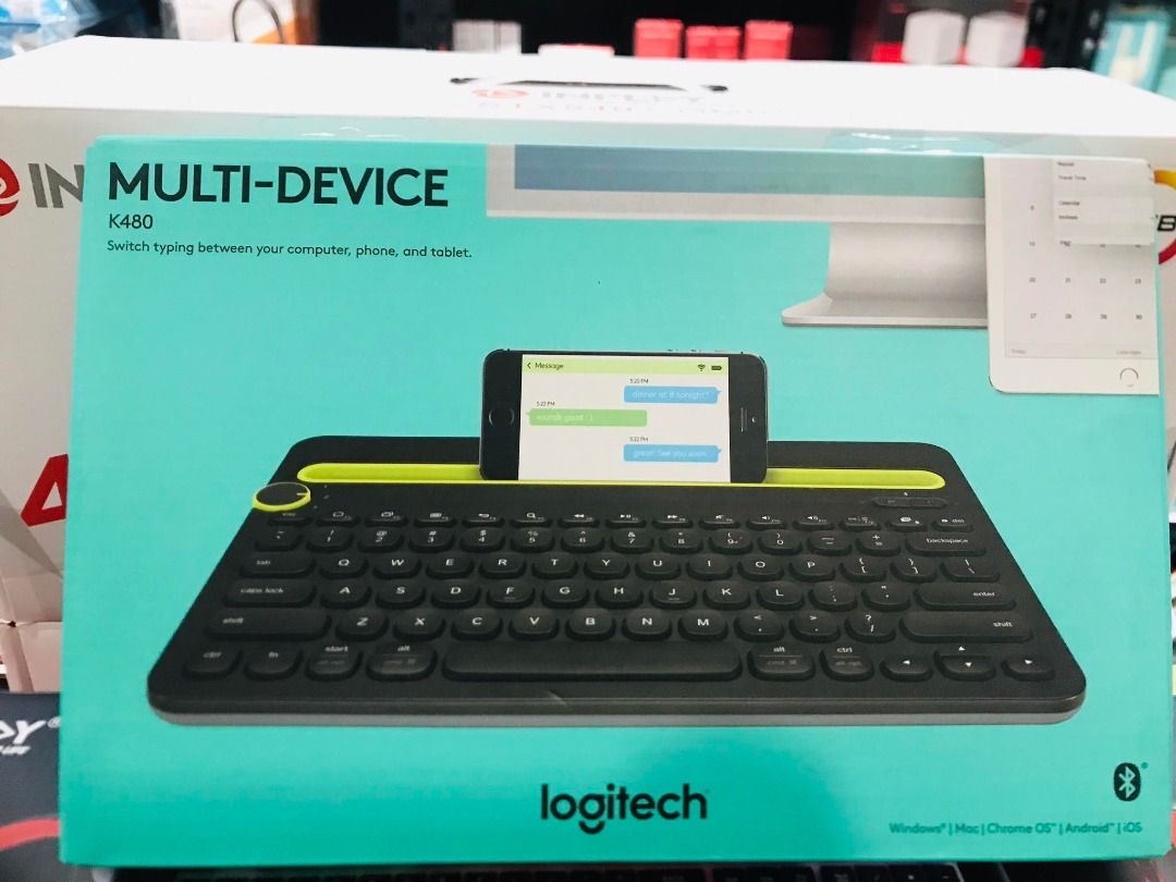 Logitech K480 Bluetooth Multi Device Keyboard Black Computers And Tech Parts And Accessories