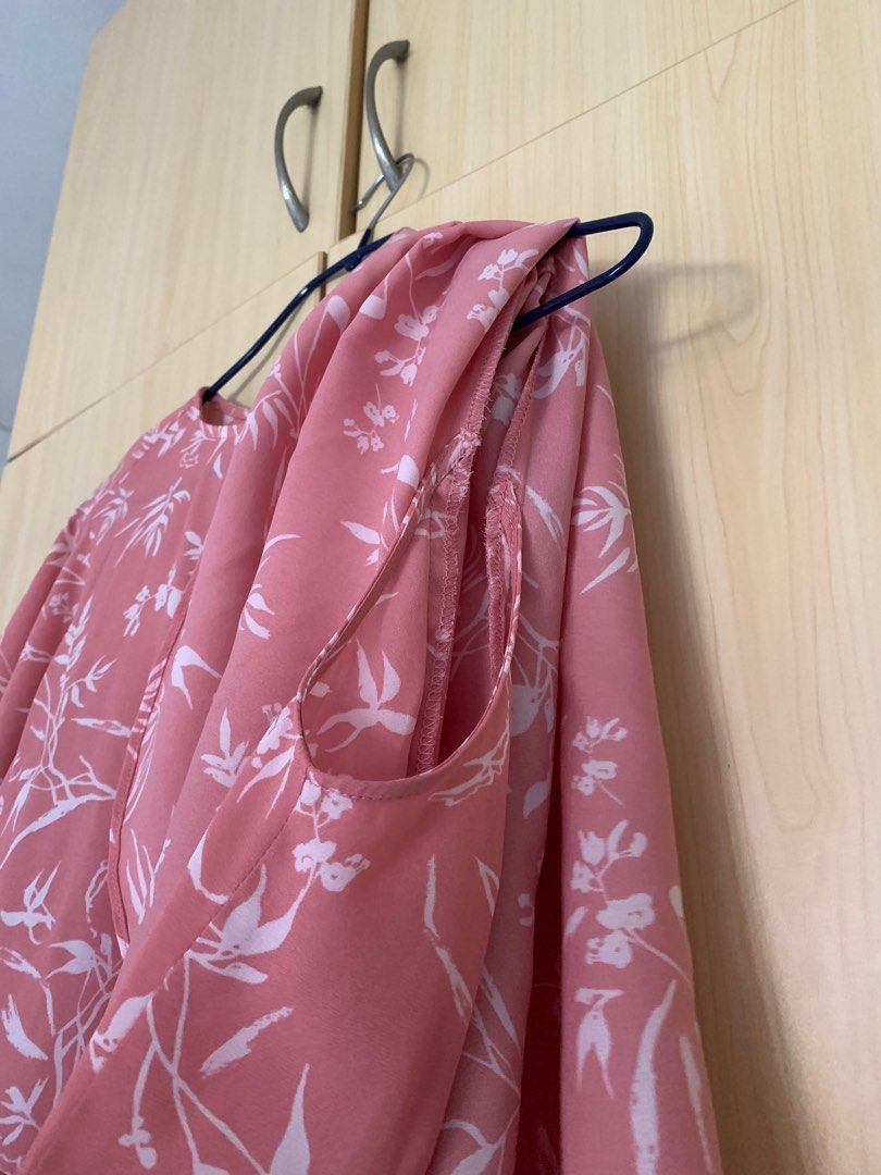 Lubna Pink Butterfly Baju Raya Kurung, Women's Fashion, Muslimah ...