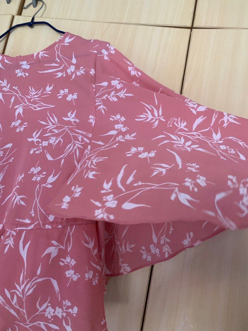 Lubna Pink Butterfly Baju Raya Kurung, Women's Fashion, Muslimah ...