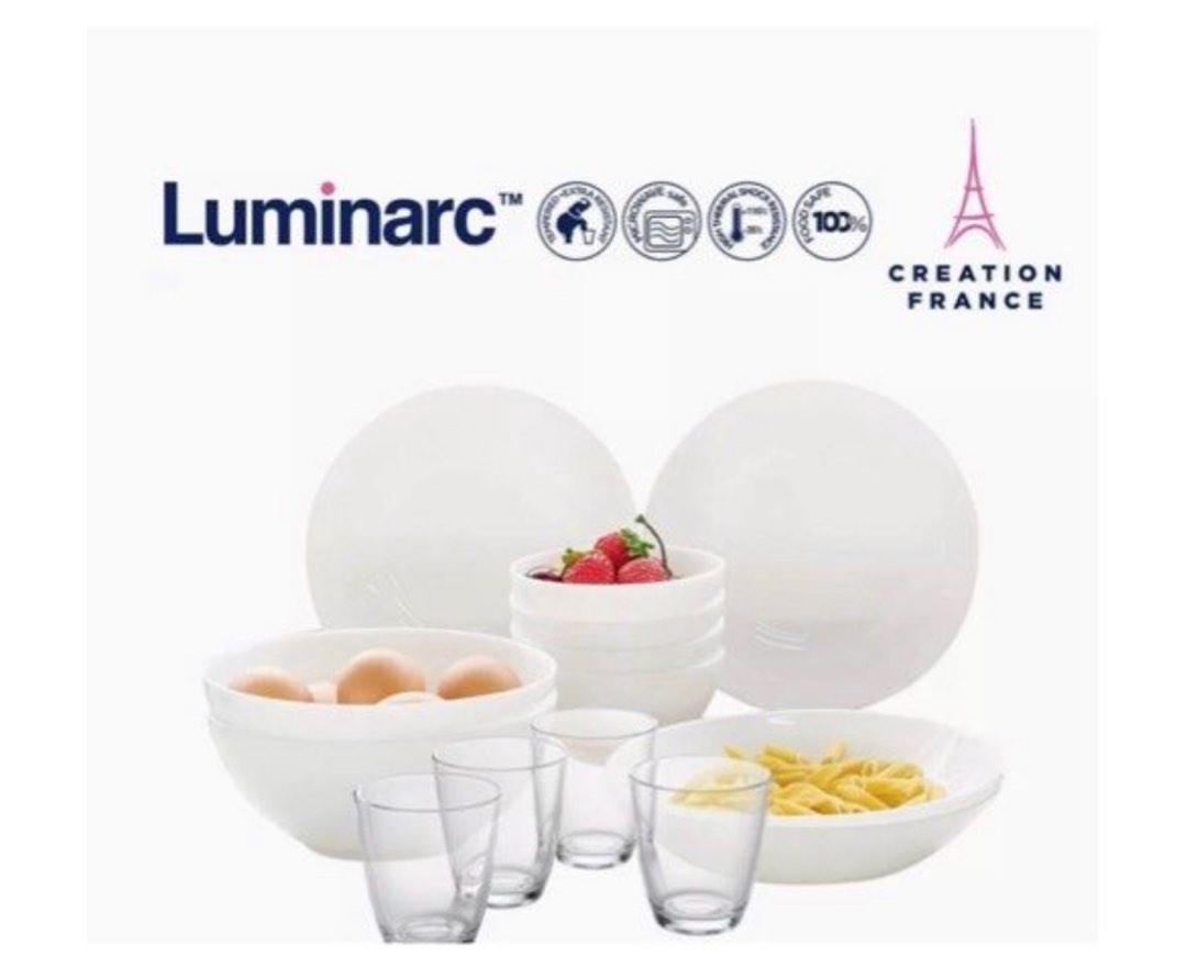 Luminarc 14 Piece Dinnerware Set, Furniture & Home Living, Home Decor, Other Home Decor on Carousell