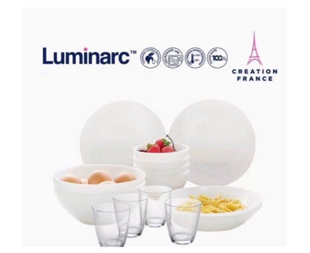Luminarc 14 Piece Dinnerware Set, Furniture & Home Living, Home Decor ...