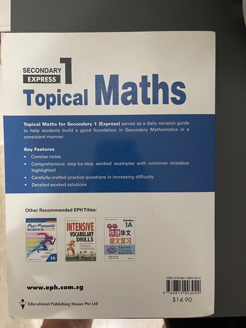 Math Secondary 1, Hobbies & Toys, Books & Magazines, Assessment Books ...