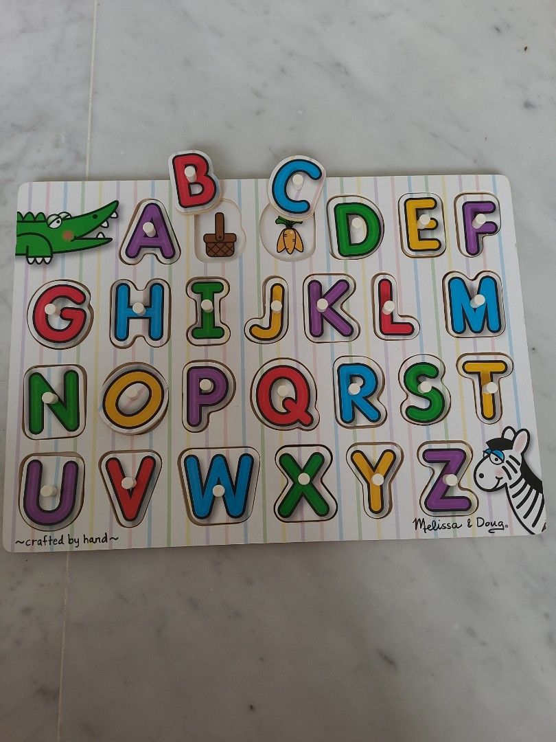 Melissa & Doug See-Inside Alphabet Peg Puzzle, Hobbies & Toys, Toys ...