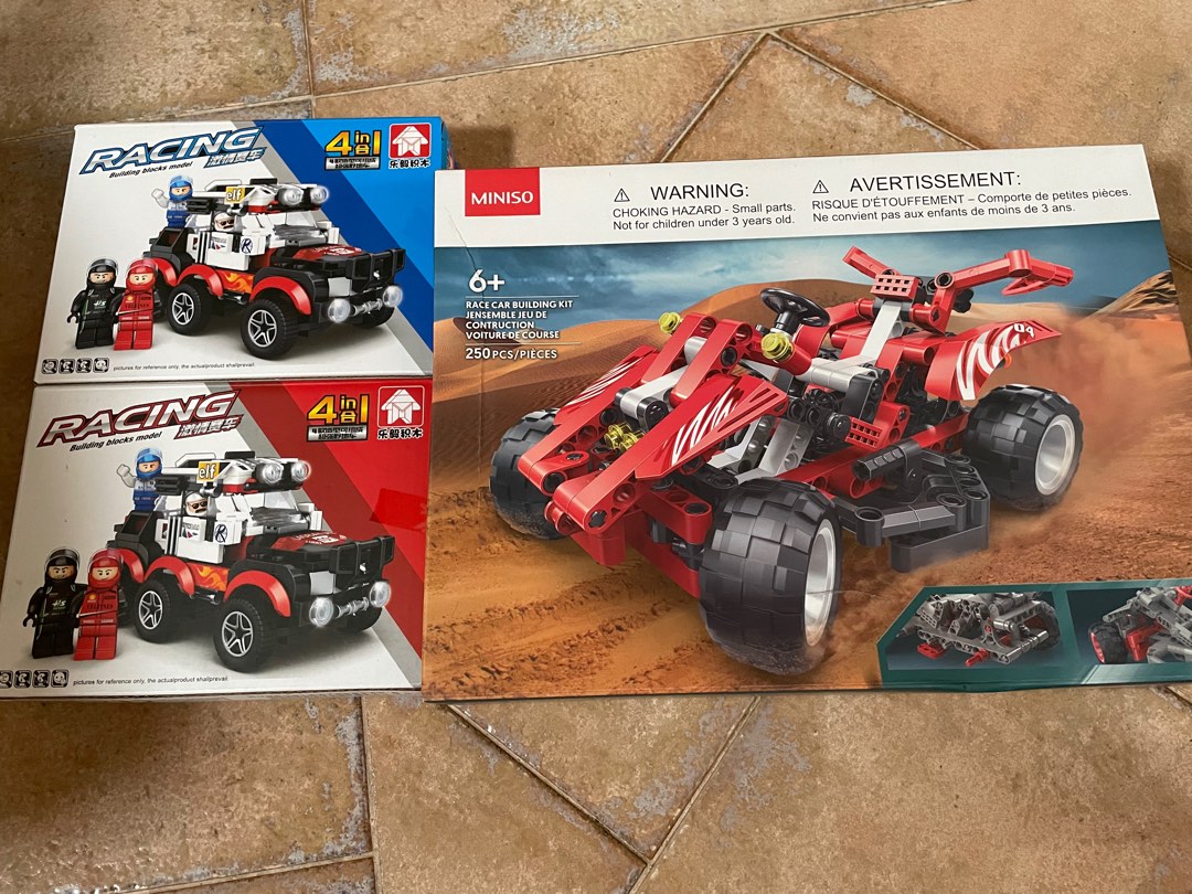 Miniso Race Car Building Kit + free car blocks, Hobbies & Toys, Toys ...