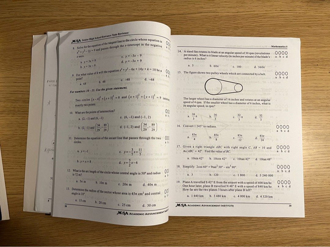 MSA SHAPE SHS Senior High School Entrance exam practice book, Hobbies ...