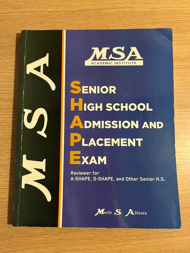 MSA SHAPE SHS Senior High School Entrance exam practice book, Hobbies ...